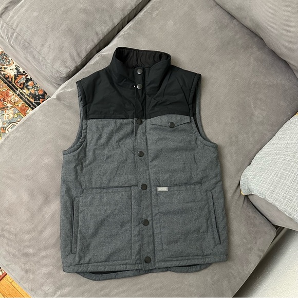 Figs | Jackets & Coats | Figs Puffer Vest Mens Medium Gray Black Full ...